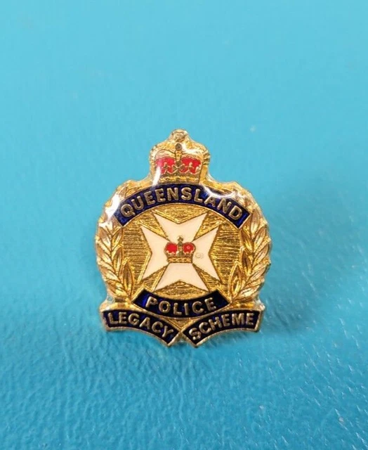 QUEENSLAND AUSTRALIA STATE Police Mini Badge Pin Legacy Scheme Hallmark ...