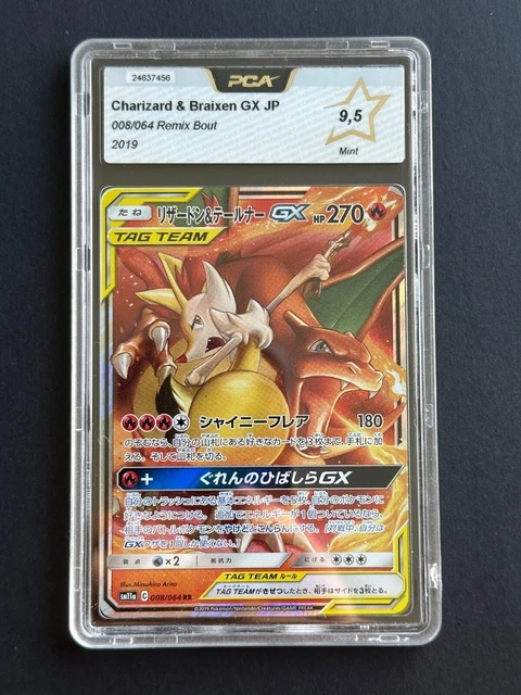 CARTE POKEMON - PCA 9,5 - Dracaufeu Charizard & Braixen GX 008/064 Remix Bout EUR 44,99 ...