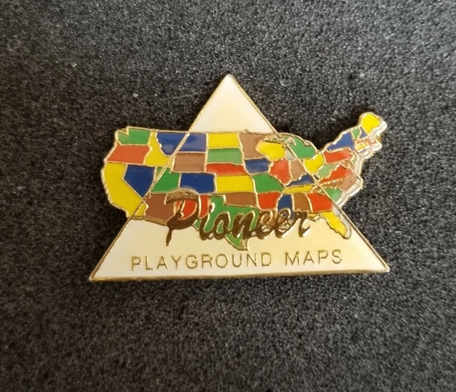 VINTAGE PIONEER PLAYGROUND Maps (Map Of US) Pin Badge £2.99 - PicClick UK
