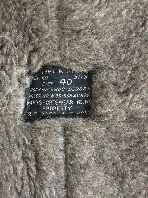 VINTAGE 40S WWII Us Army Air Force Type A-10 Lined Pants Mens Sz 40 Euc £55.96 - PicClick UK