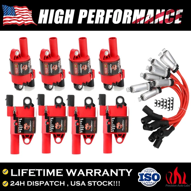 8 PACK IGNITION Coil and Spark Plug Wire For GMC Chevy Silverado 1500 5.3L 6.2L $236.83 ...