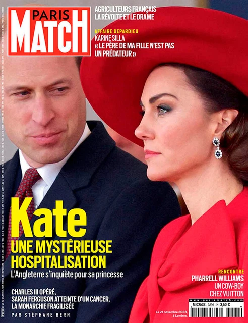 PARIS MATCH MAGAZINE KATE MIDDLETON Janvier 2024 NEW ©TBC EUR 13,50 ...