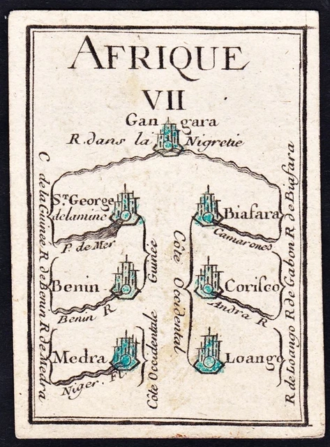 CORISCO LOANGO MEDRA Bénin Africa Carte de Jeu Jouer Card Map Poilly ...