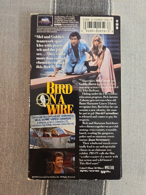BIRD ON A Wire (VHS, 1990) Mel Gibson Goldie Hawn $5.97 - PicClick CA