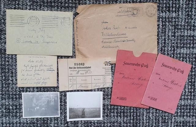 ORIGINAL GERMAN WW2 Soldiers Letter June44+photos+booklet 1936+envelope ...