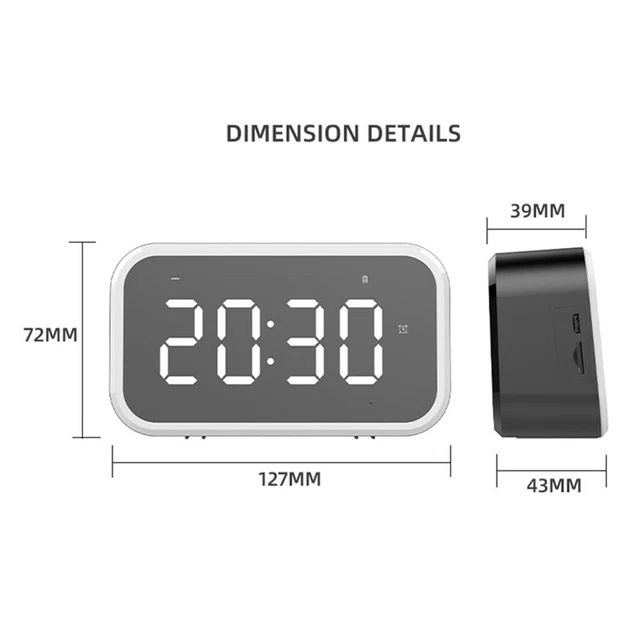 DISPLAY BLUETOOTH RADIO Alarm Clock Display Timer Calendar Time LED ...