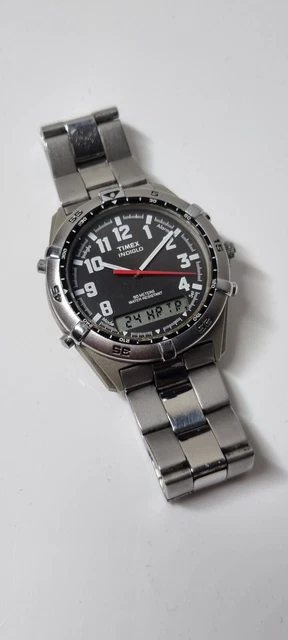 GENTS TIMEX INDIGLO Rotating Bezel Quartz Anologue/Digital Watch ...