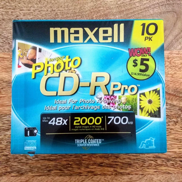 MAXELL CD-R PRO 700mb Professional Quality 10 Pack BRAND NEW SEALED ...