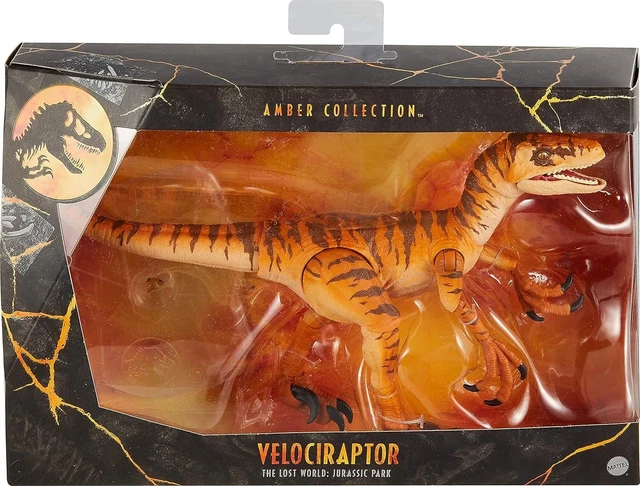 MATTEL JURASSIC WORLD Toys Amber Collection Tiger Velociraptor - Brand ...