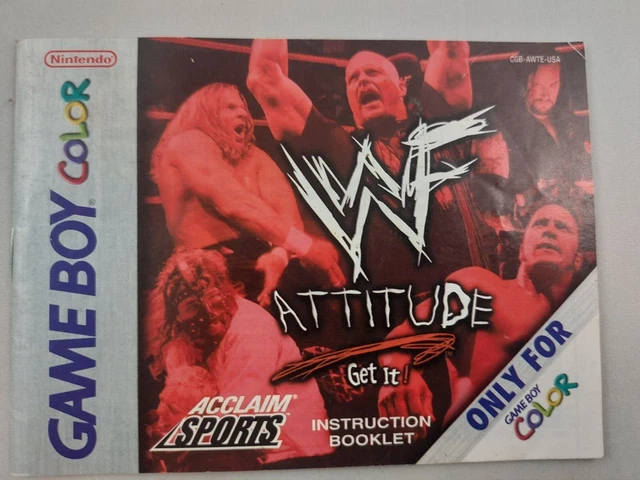 WWF ATTITUDE (NINTENDO GBC Gameboy Color) Instruction Manual ONLY $8.95 ...