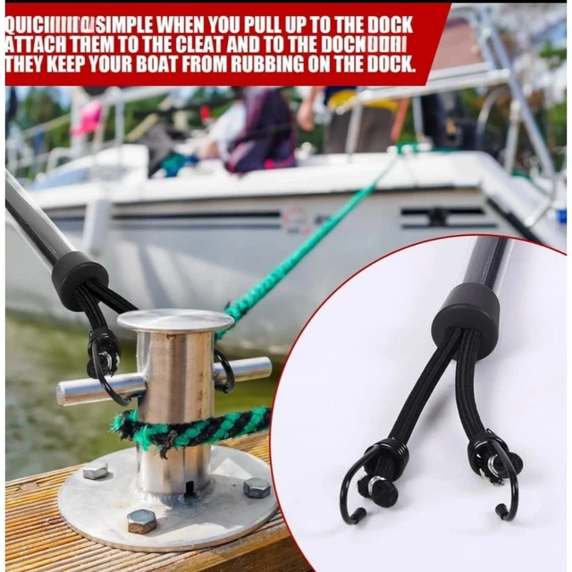 22 INCH ADJUSTABLE Marine Bungee Dock Line Boat Mooring Rope Shock ...