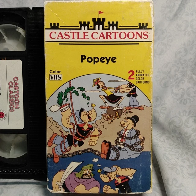 VINTAGE CASTLE CARTOONS Popeye VHS Video Tape Animated Cartoons - RARE ...
