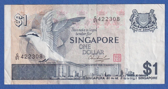 BANCONOTA SINGAPORE 1976 1 dollaro, facile da usare EUR 4,60 - PicClick IT
