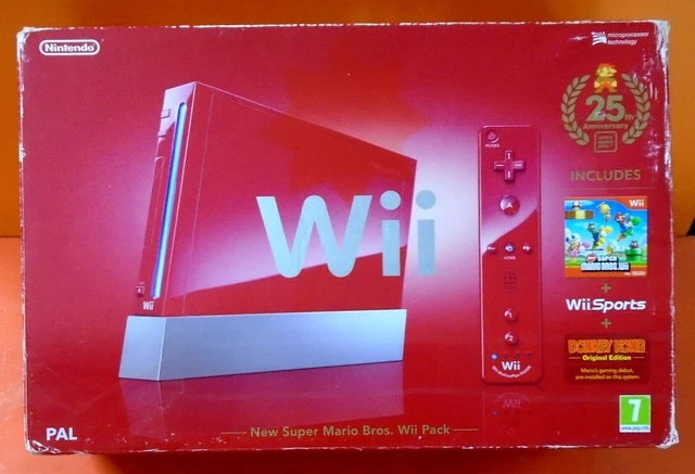 NEW SUPER MARIO Bros Wii Pack - Red Console - Nintendo Boxed 25th ...