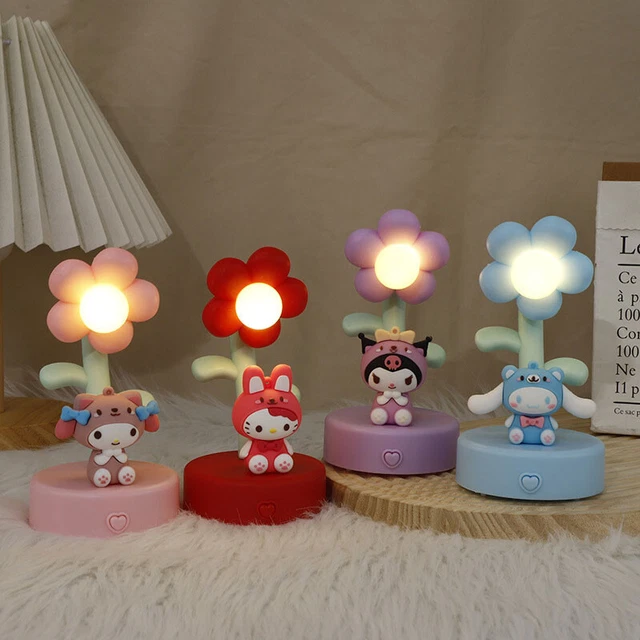 HELLO KITTY KUROMI Cinnamon Cute Anime LED Night Light Sunflower ...