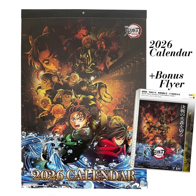 DEMON SLAYER INFINITY Castle 2026 calendario oficial B3 + Bonus Movie Flyer... EUR 27,24 ...