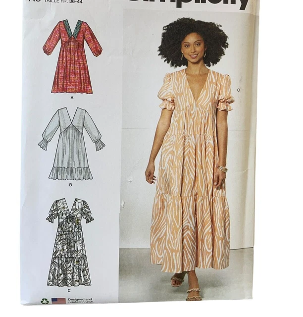 SIMPLICITY SEWING PATTERN S9702 R11704 Dress Empire Misses Size 18-26 ...
