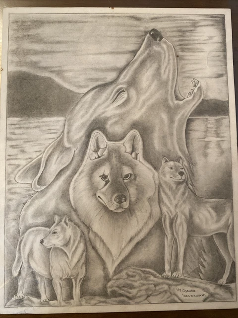 PRISON ART PENCIL Drawing Wolves Biker Harley By Rocuso In Leavenworth ...