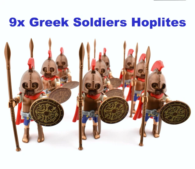 PLAYMOBIL ANCIENT GREECE Hoplite Spartan Figures 9x Greek Army Soldiers ...