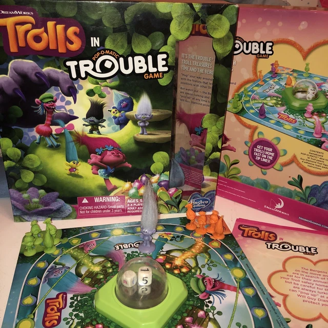 DREAMWORKS TROLLS IN Trouble Pop-O-Matic Board Game Complete Poppy Guy ...