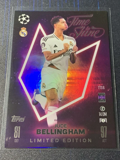 LIMITED EDITION JUDE Bellingham Match Attax 2024/2025 Time to Shine 24/ ...