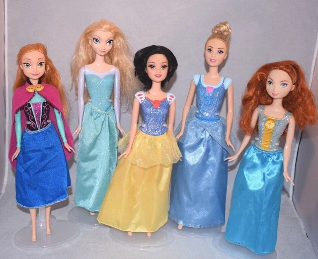 5X DISNEY PRINCESS Dolls Snow White Cinderella Merida Anna Elsa 2012 ...