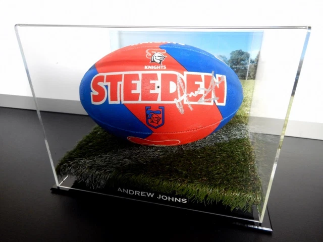 SIGNED ANDREW JOHNS Newcastle Knights NRL Steeden Football - Proof COA ...