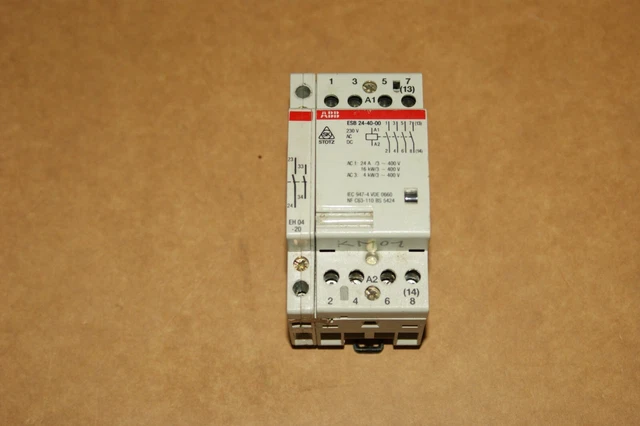 CONTACTEUR DE PUISSANCE 40A 4 PÖLES ABB ESB24 40 00 BOBINE 230v + contact auxil EUR 19,50 ...
