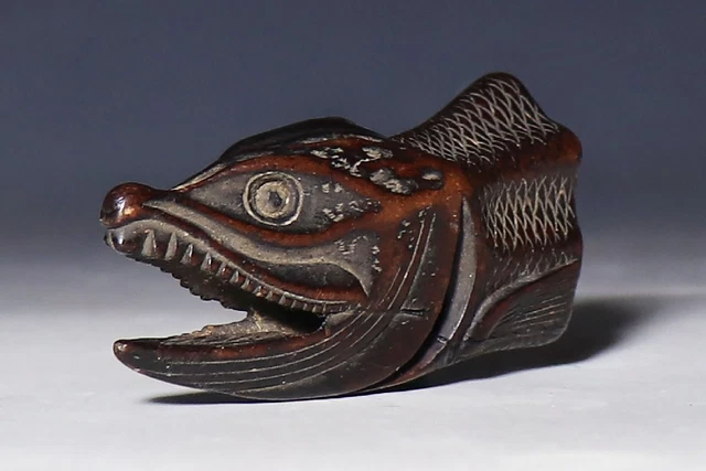 JAPAN ANTIQUE NETSUKE fish mouse inro ojime sagemono rare Edo era ...