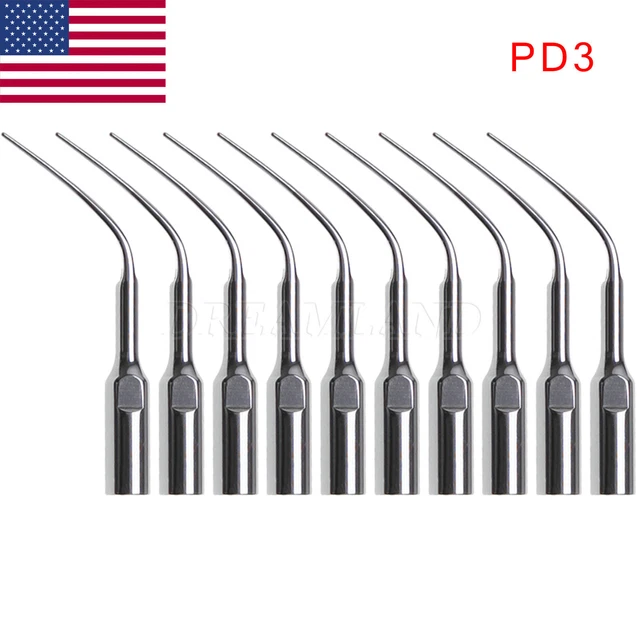 10X US SCALING Dental Perio Tips PD3 fit DTE Satelec Ultrasonic Scaler ...