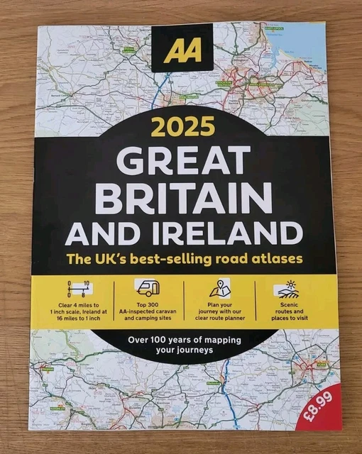AA 2025 GREAT Britain & Ireland A3 Road Atlas Route Planner Map Large ...
