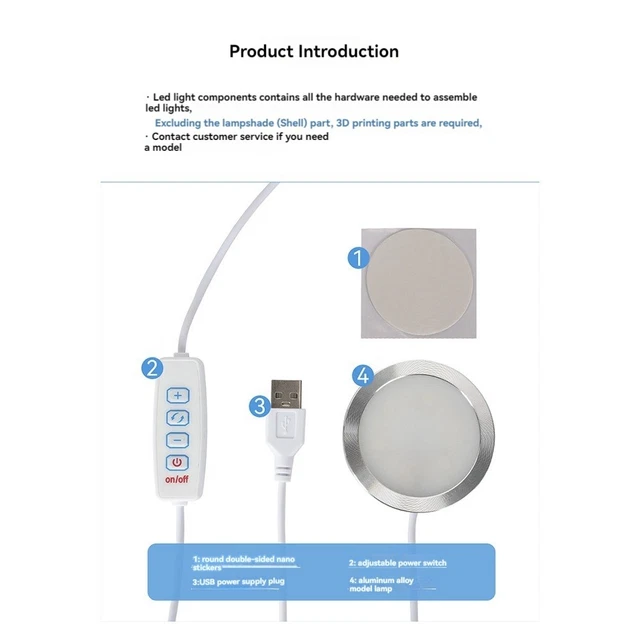 3D PRINTING MODEL LED Light LED Spotlight 5V Ultra-Thin Night Light ...