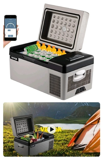 VEVOR KOMPRESSOR KÜHLBOX 20L Mini Kühlschrank Auto Camping APP 12V/230V Tragbar EUR 200,00 ...