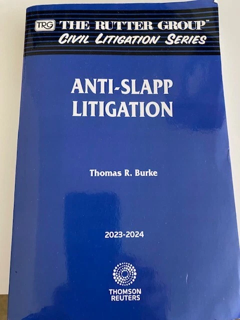 ANTI-SLAPP LITIGATION 2023-2024 The Rutter Group Law book $99.00 - PicClick