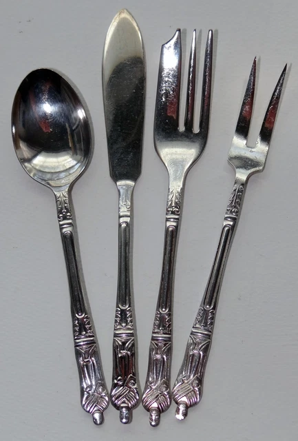 SHEFFIELD EPNS SILVER "Apostle" Pastry & Fruit Forks, Demi Spoon ...