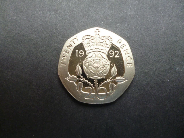 1992 QUEEN ELIZABETH 2Nd Proof 20P Coin Cupro Nickel Twenty Pence Piece ...