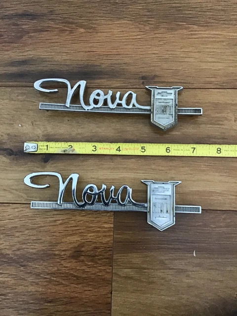VINTAGE CHEVROLET NOVA Chevy II nameplate script emblem badge metal ...