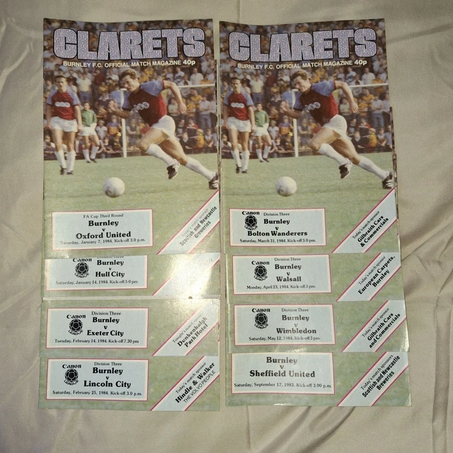 BURNLEY FC PROGRAMMES 1980s £6.50 - PicClick UK