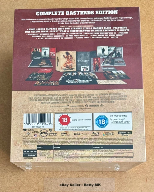 INGLOURIOUS BASTERDS : Complete Basterds Edition Steelbook 4K Blu Ray Set - New EUR 107,15 ...