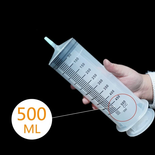 500ML LARGE SYRINGES Plastic Liquid Dispensing Measuring Syringe Tools ...