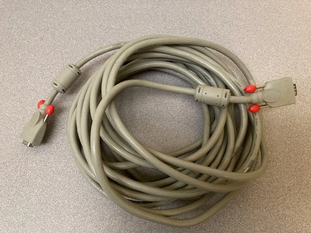 MALE TO MALE 15 pin SVGA Computer Monitor cable - USED - Grey -10 ...