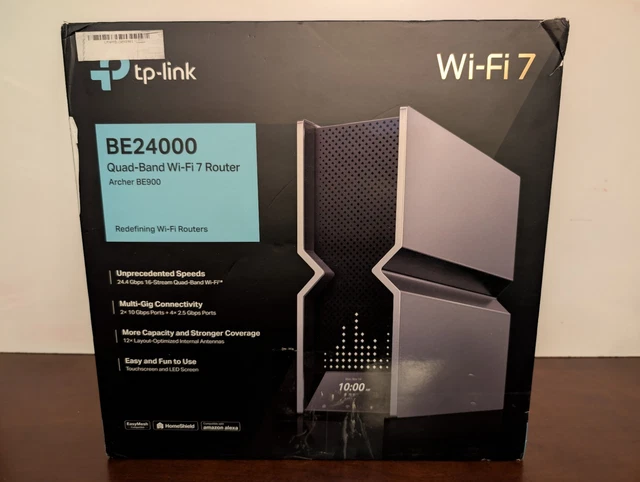 TP-LINK ARCHER BE900 BE24000 Quad-Band Wi-Fi 7 Router With Box - TESTED ...