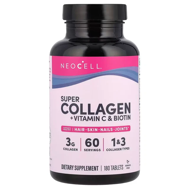 NEOCELL SUPER COLLAGEN + Vitamin C & Biotin. 180 Tablets. Expiry"2026 £ ...