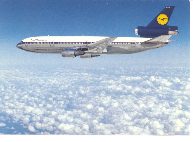 POSTCARD LUFTHANSA AIRPLANE McDonnell Douglas DC-10 Jet Airplane ...