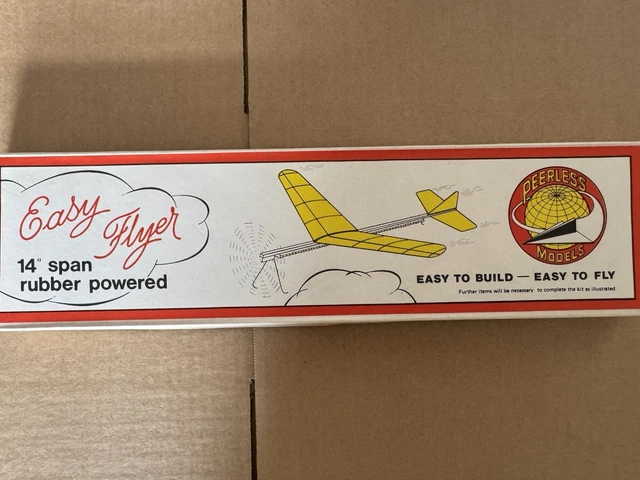 PEERLESS EASY FLYER Models Balsa Rubber Powered Aeroplane Vintage NIB ...