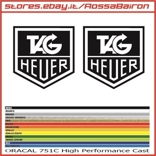 KIT 2 ADESIVI TAG HEUER 1 mm.50x51 - STICKERS AUFKLEBER PEGATINAS ...