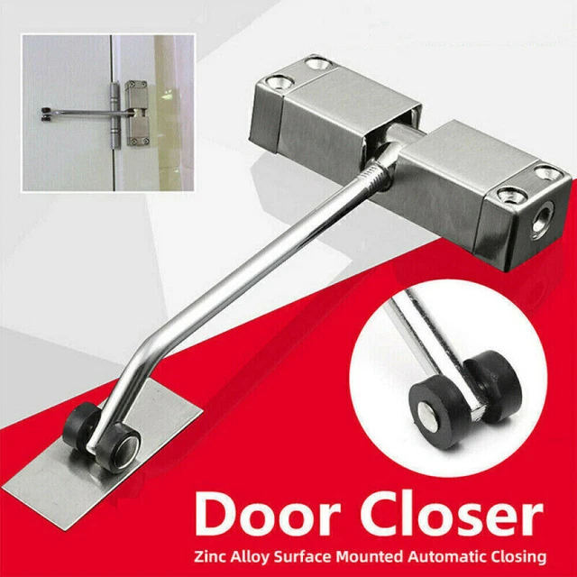 AUTOMATIC DOOR CLOSER Spring Loaded Self Adjustable Closing Surface ...