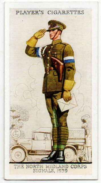 PLAYERS CIGARETTE CARD UNIFORMS OF TERRITORIAL ARMY 1939 No.43 SIGNAL ...