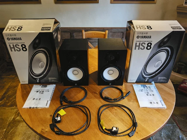 YAMAHA HS8 STUDIO Monitors (Pair) - With Isolation Pads and Neutrik XLR ...