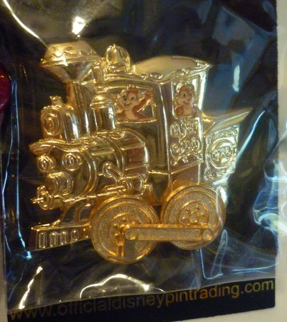 DISNEYLAND 50TH CELEBRATION Pin Gold Vehicle Attraction Train Chip ...